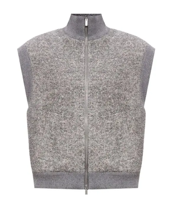 Peserico Sequined Zip-up Gilet