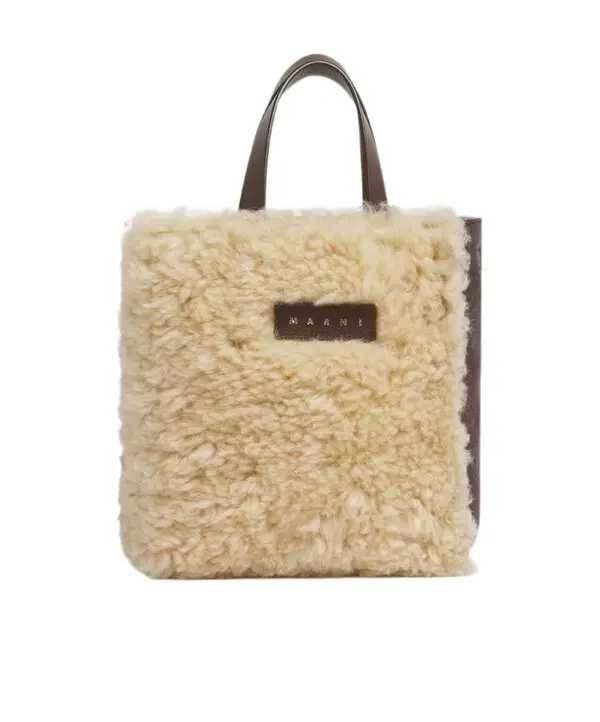Marni Museo Soft Shearling Leather Tote Bag