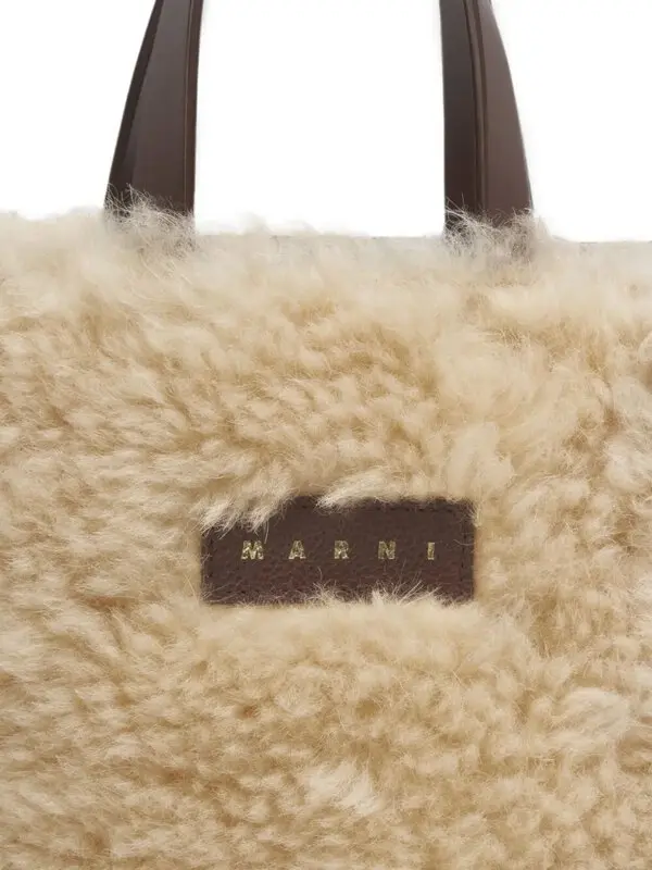 Marni Museo Soft Shearling Leather Tote Bag