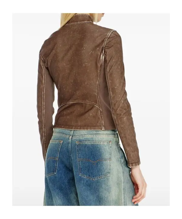 DIESEL® Biker Jacket With Rib-knit Inserts
