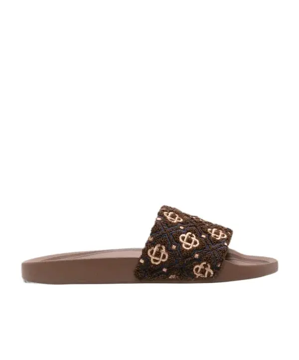 Casablanca Monogram-embroidered Terry-cloth Slippers