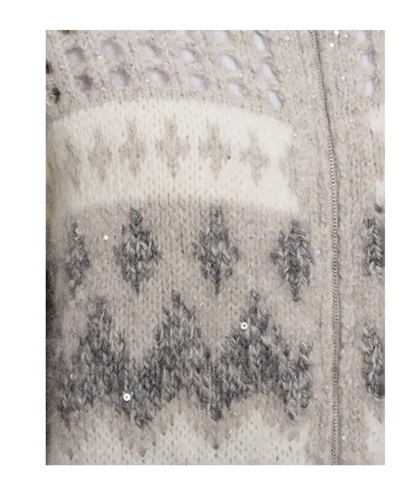 Peserico Sequin-embellished Jacquard-knit Cardigan