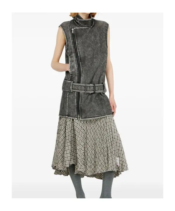 DIESEL® Biker-style Mini Dress With Belt