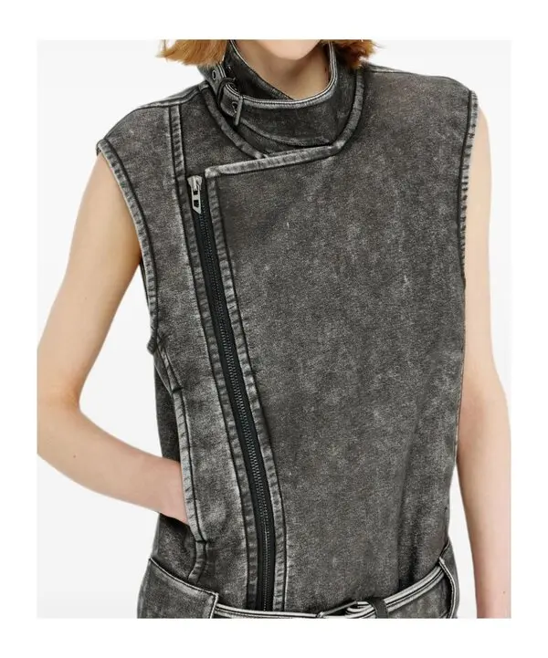 DIESEL® Biker-style Mini Dress With Belt