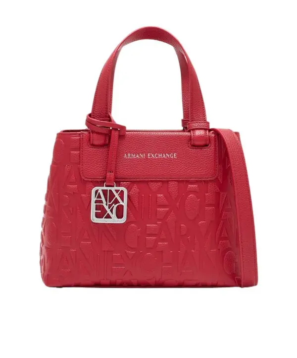 Armani Exchange Tote Shopping Bag With Coated Belts - Red