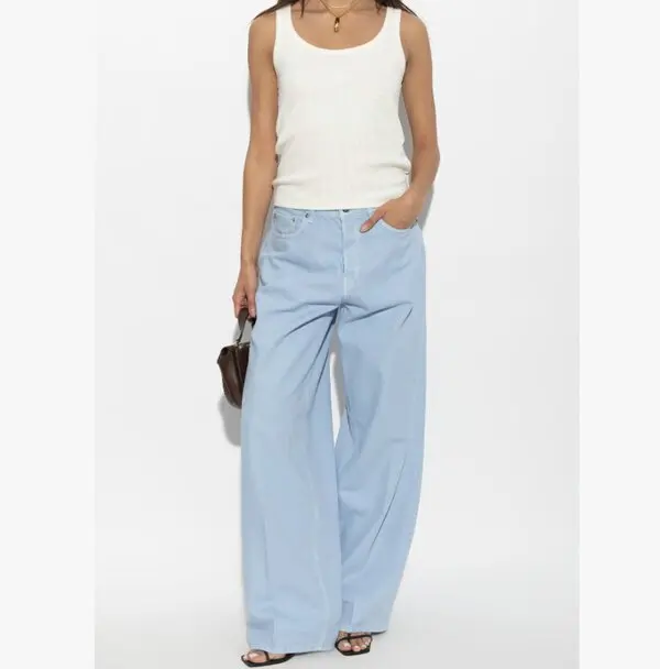 HAIKURE Belt Loop Wide Leg Jeans