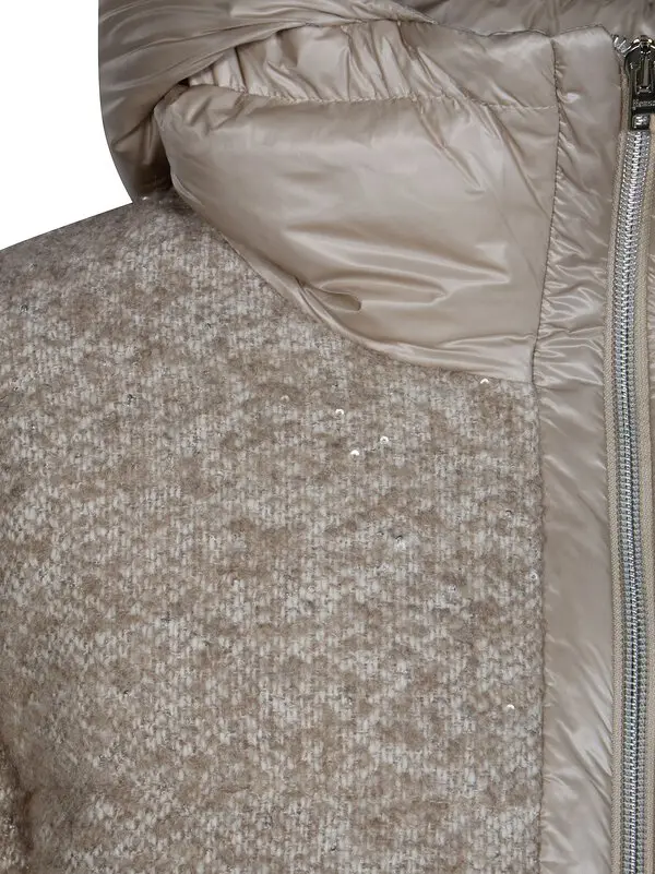 Herno Sequin-embellished Hooded Padded Jacket - Brown