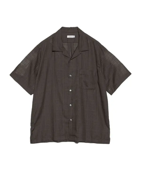 Nanamica Open Collar Panama Short-sleeve Shirt - Black