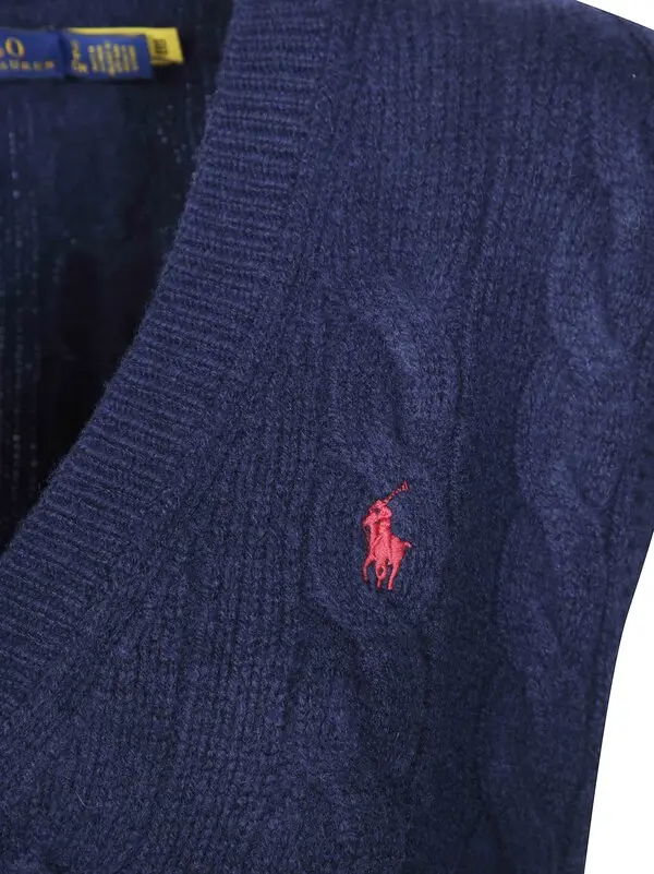 Polo Ralph Lauren Sleeveless V-neck Cable Knit Top