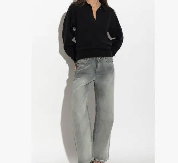 HAIKURE Collared Long-sleeved Knit Sweater