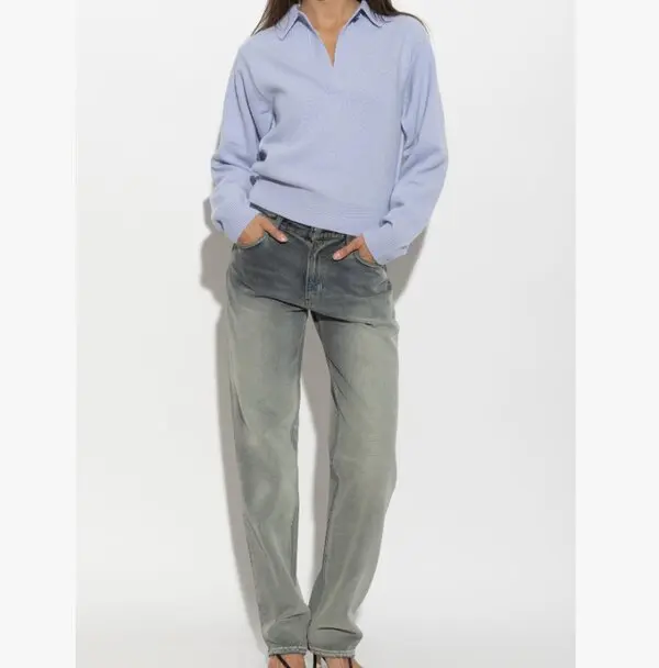 HAIKURE Collared Long-sleeved Knit Sweater