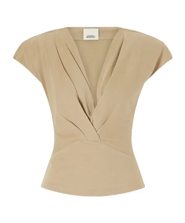 Isabel Marant Étoile Cotton-jersey Draped T-shirt - Beige