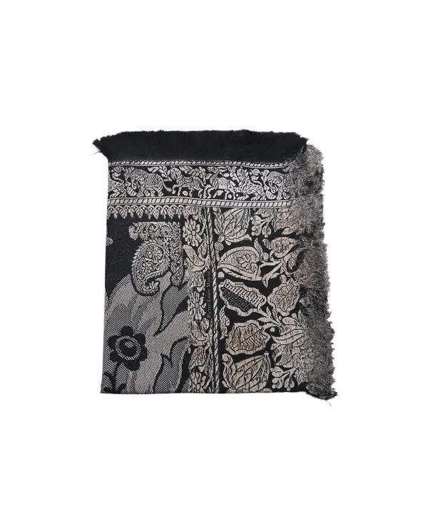 PIERRE-LOUIS MASCIA Floral-print Fringed Scarf - Black