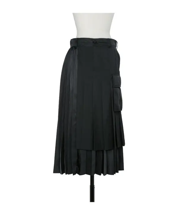 Sacai Suiting X Nylon Twill Skirt - Black