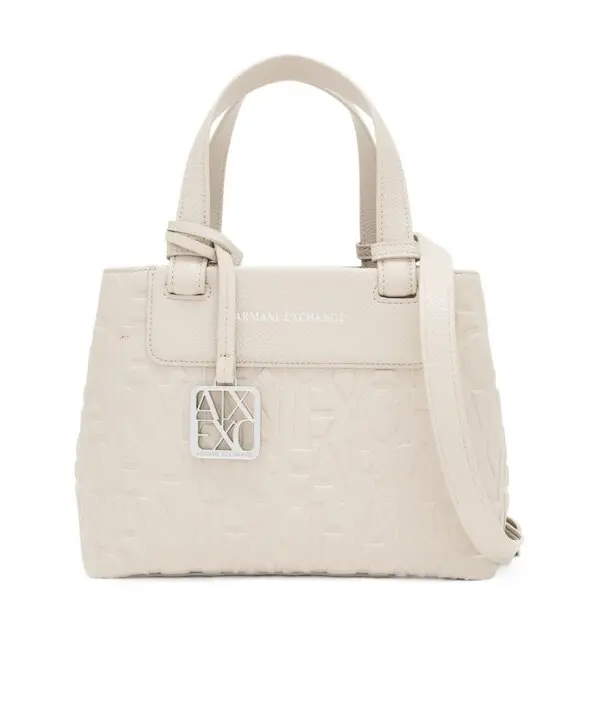 Armani Exchange Tote Shopping Bag With Coated Belts - White