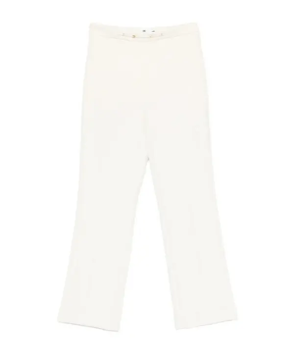 Elisabetta Franchi Cropped Logo Plaque Trousers