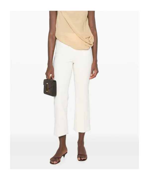 Elisabetta Franchi Cropped Logo Plaque Trousers