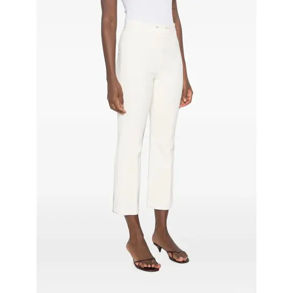 Elisabetta Franchi Cropped Logo Plaque Trousers