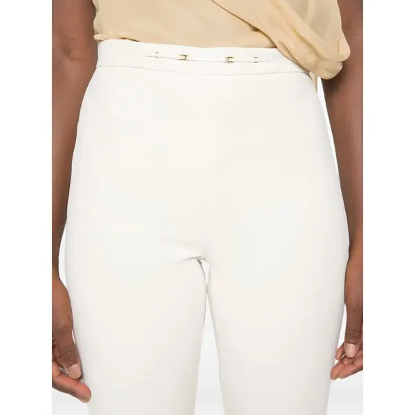 Elisabetta Franchi Cropped Logo Plaque Trousers