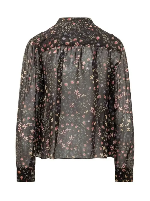 Isabel Marant Étoile Florine Printed Long Sleeve Shirt - Black/ecru