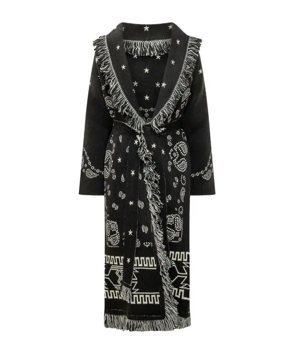 Alanui Bandana Jacquard Fringed Coat