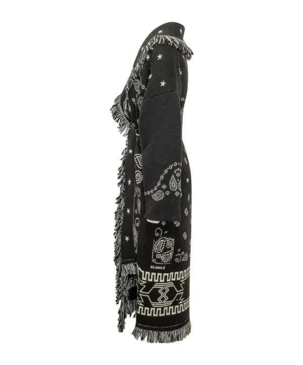 Alanui Bandana Jacquard Fringed Coat
