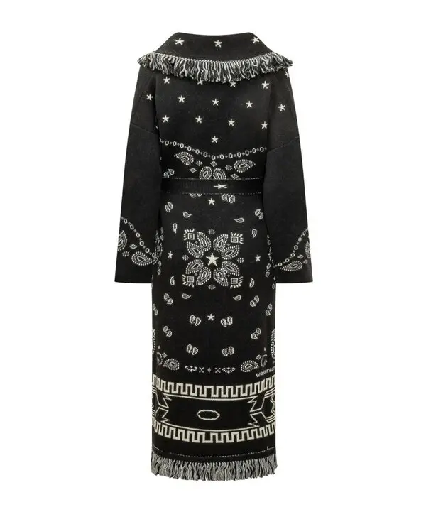 Alanui Bandana Jacquard Fringed Coat