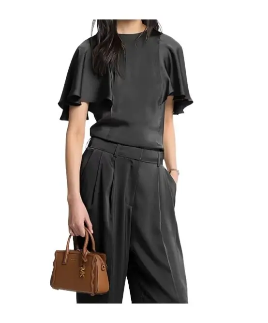 Michael Kors Satin Cape Sleeve Blouse