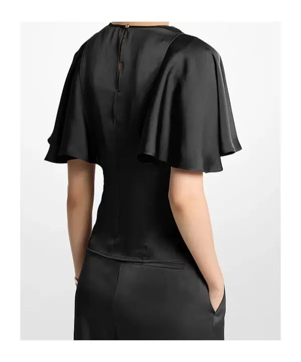 Michael Kors Satin Cape Sleeve Blouse