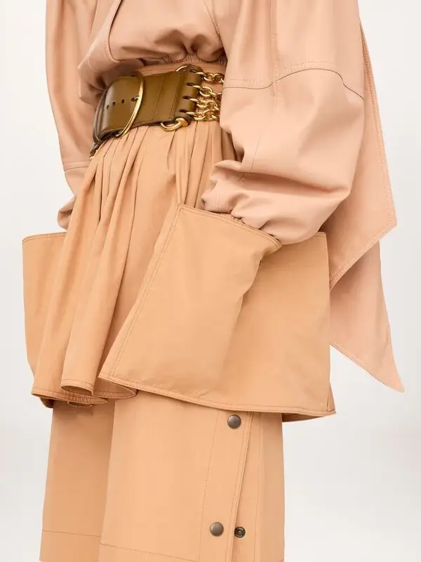 Chloé Layered Knee-length Skirt In Cotton Poplin