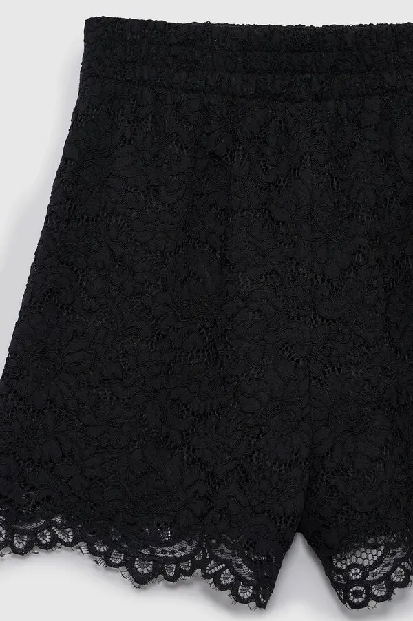 ANINE BING Elastic Waistband Lace Shorts