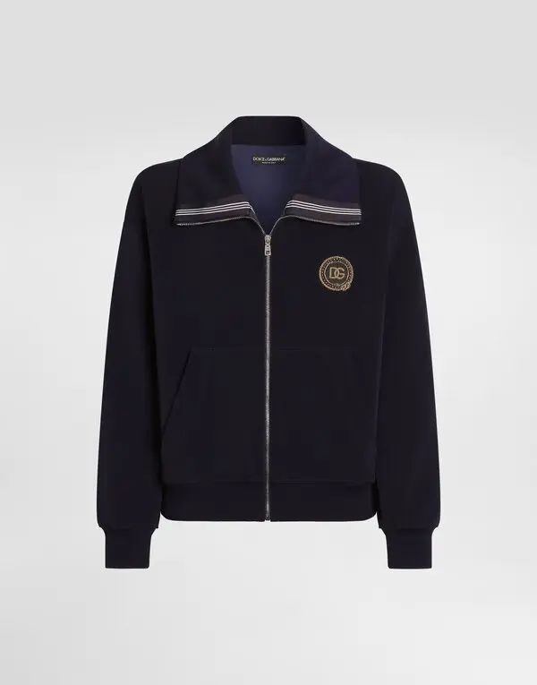 Dolce & Gabbana Jersey Sweatshirt With Patch - Blue