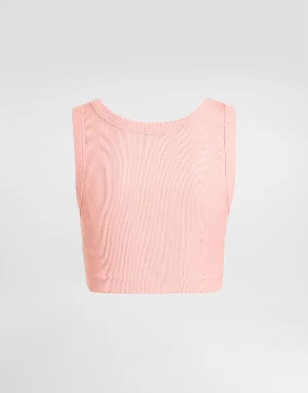 Dolce & Gabbana Cotton Cropped Tank Top With Logo