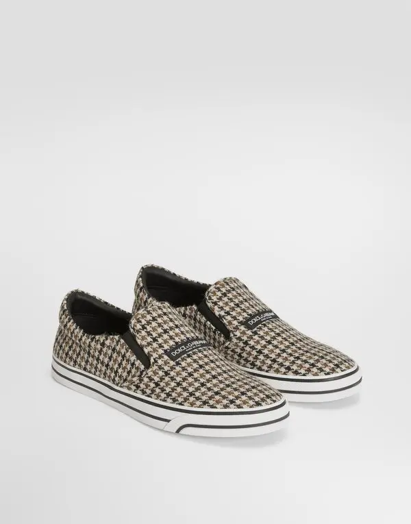Dolce & Gabbana Dg Sailing Sneakers In Houndstooth Wool