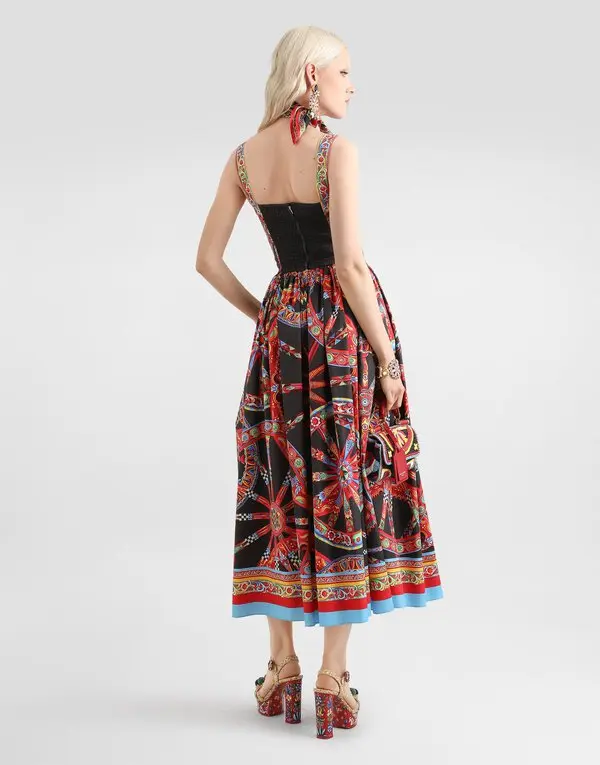Dolce & Gabbana Carretto-print Poplin Dress