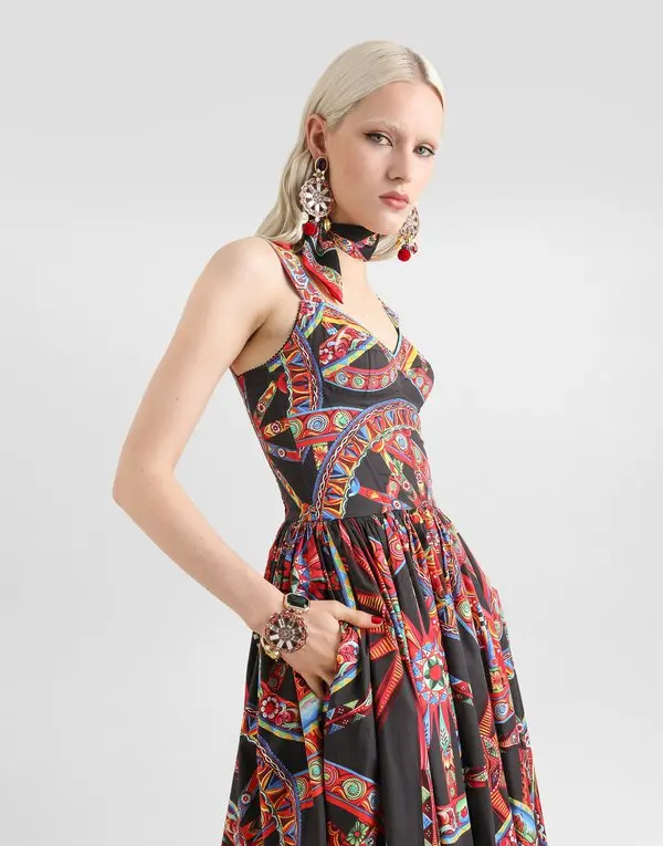 Dolce & Gabbana Carretto-print Poplin Dress