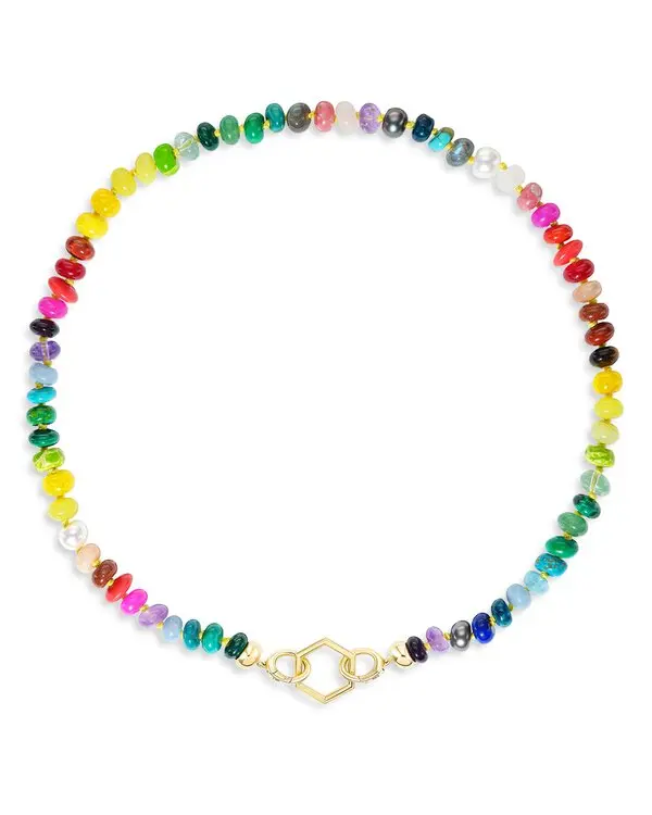 Harwell Godfrey 18k Yellow Multi Gemstone Beaded Foundation Necklace, 18