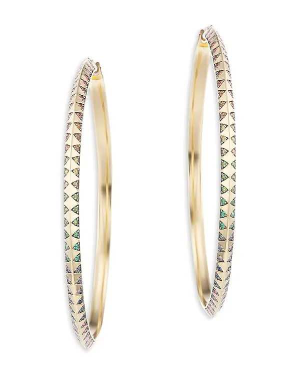 Harwell Godfrey 18k Yellow Multi Gemstone Hoop Earrings - Gold