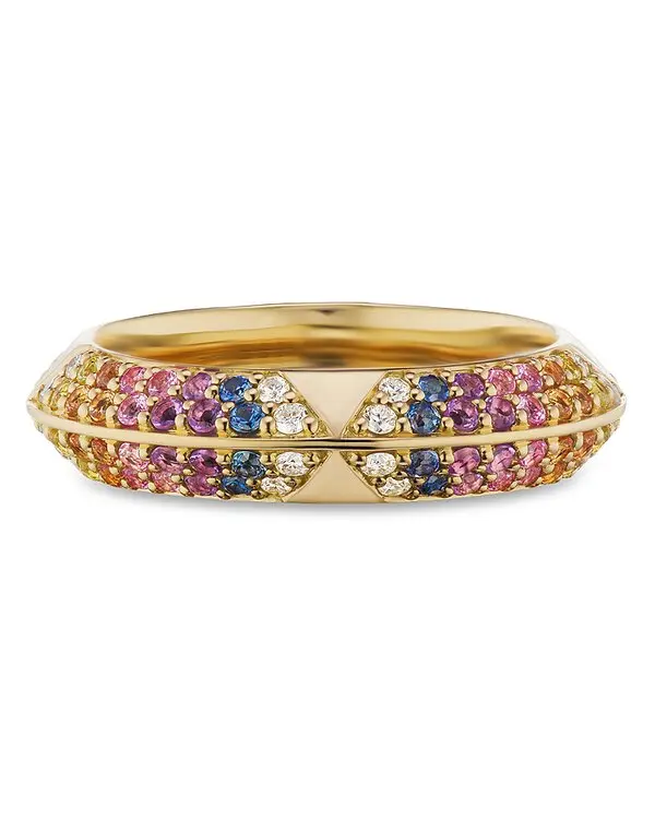 Harwell Godfrey 18k Yellow Rainbow Sapphire And Diamond Band - Gold