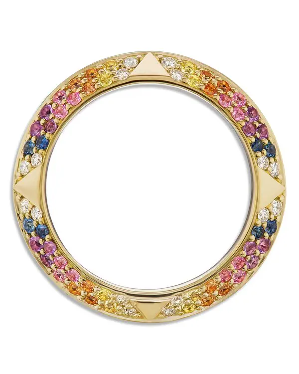 Harwell Godfrey 18k Yellow Rainbow Sapphire And Diamond Band