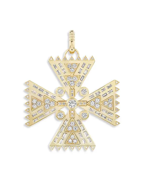 Harwell Godfrey 18k Yellow Crux Diamond Cross Pendant - Gold