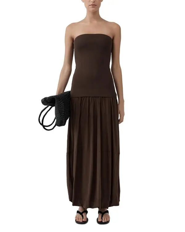 ST. AGNI Strapless Balloon Hem Dress