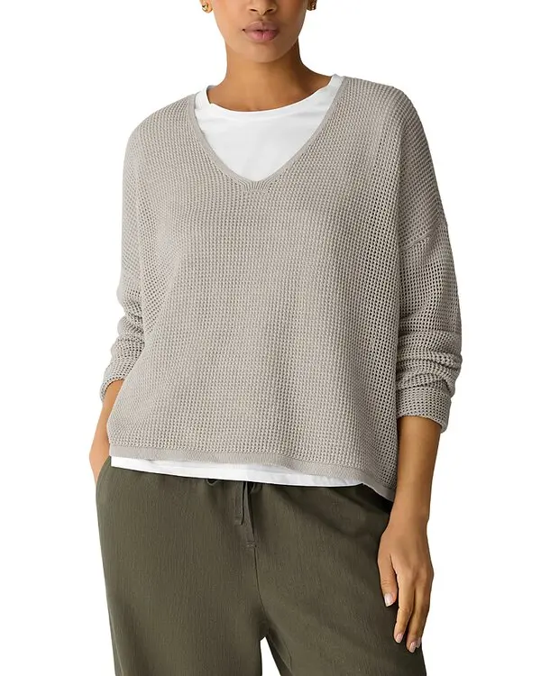 Eileen Fisher V Neck Sweater - Chalk