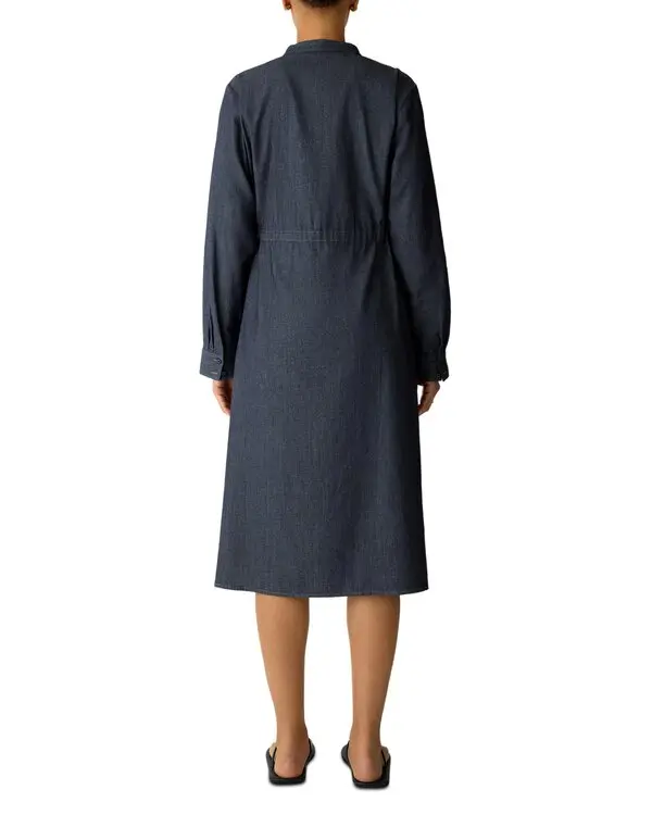 Eileen Fisher Mandarin Collar Midi Dress