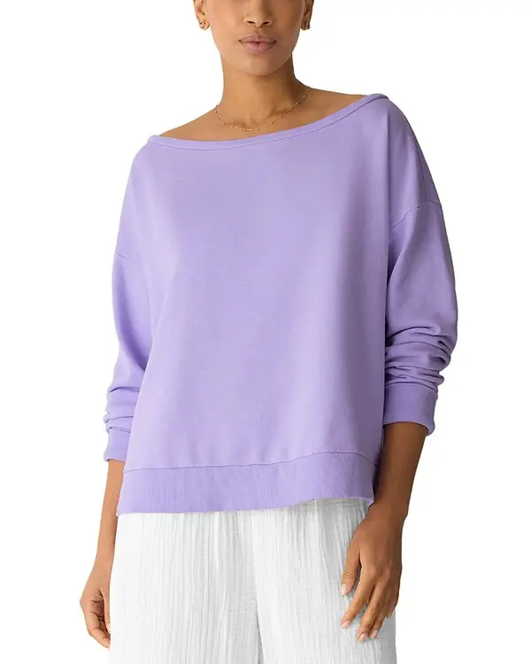 Eileen Fisher Boat Neck Sweatshirt - Lavender