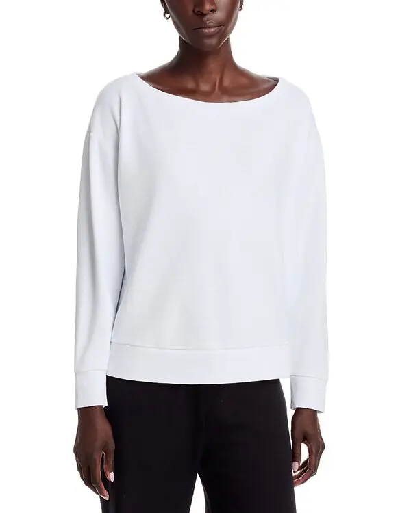 Eileen Fisher Boat Neck Sweatshirt - White