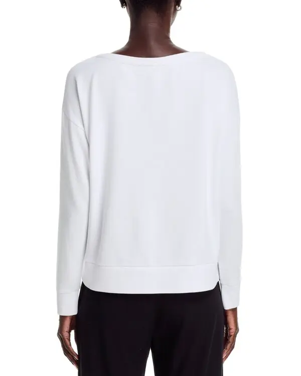 Eileen Fisher Boat Neck Sweatshirt - White