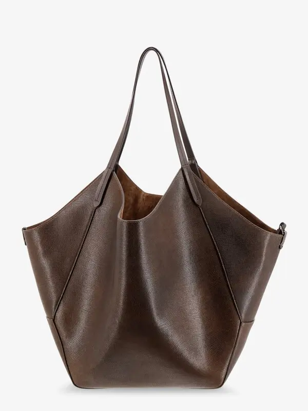 Brunello Cucinelli Leather Shopping Bag With Monili Detail