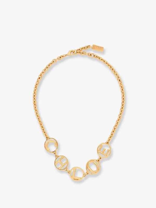 Chloé Brass Script Necklace