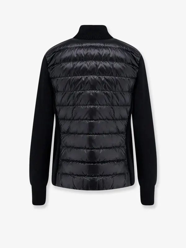 Moncler Cardigan Down Jacket With Tricot Inserts
